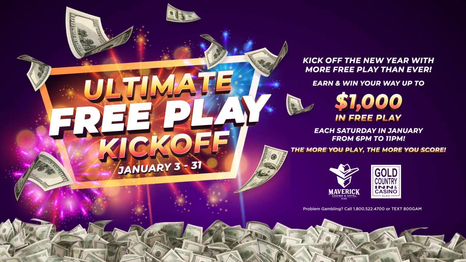 Ultimate Free Play Kickoff | Gold Country Inn – Gold Country Inn