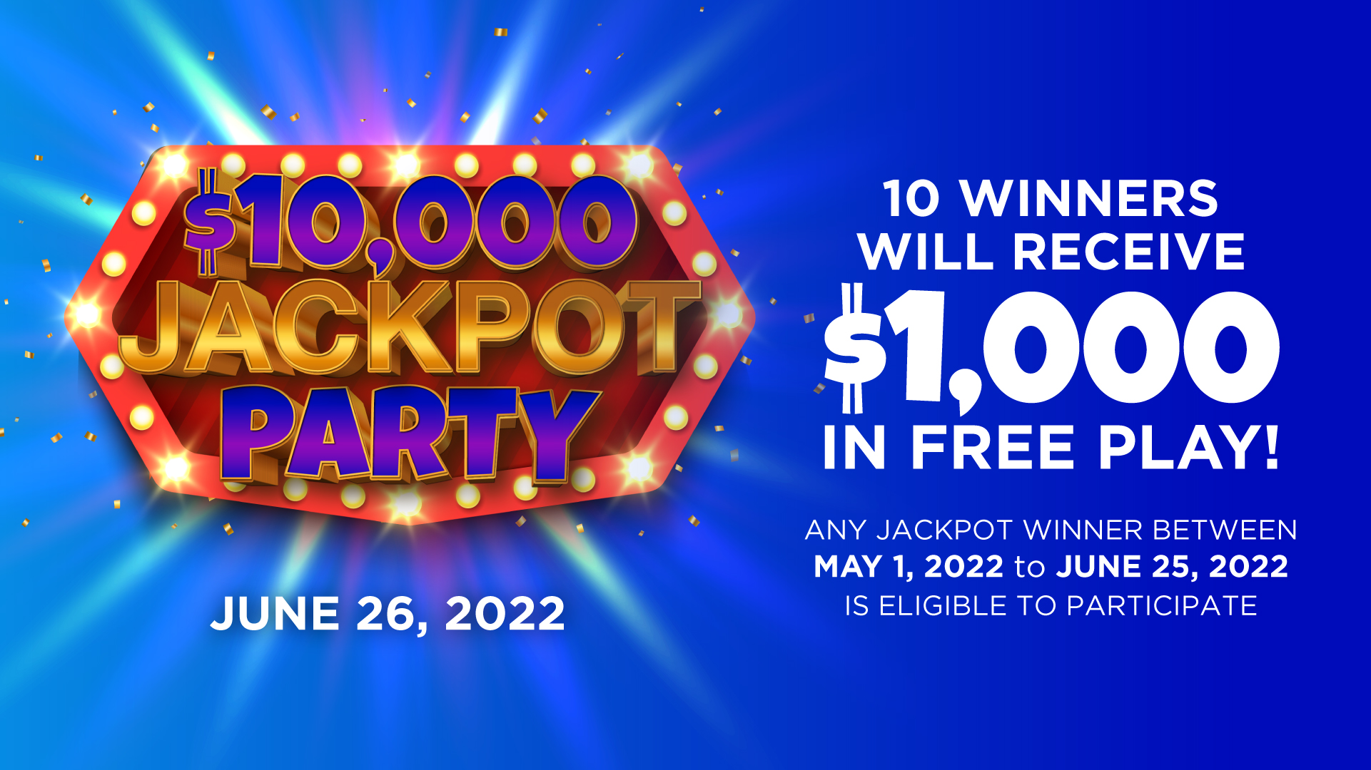 $1,000 Jackpot Party - Red Garter Casino | Wendover