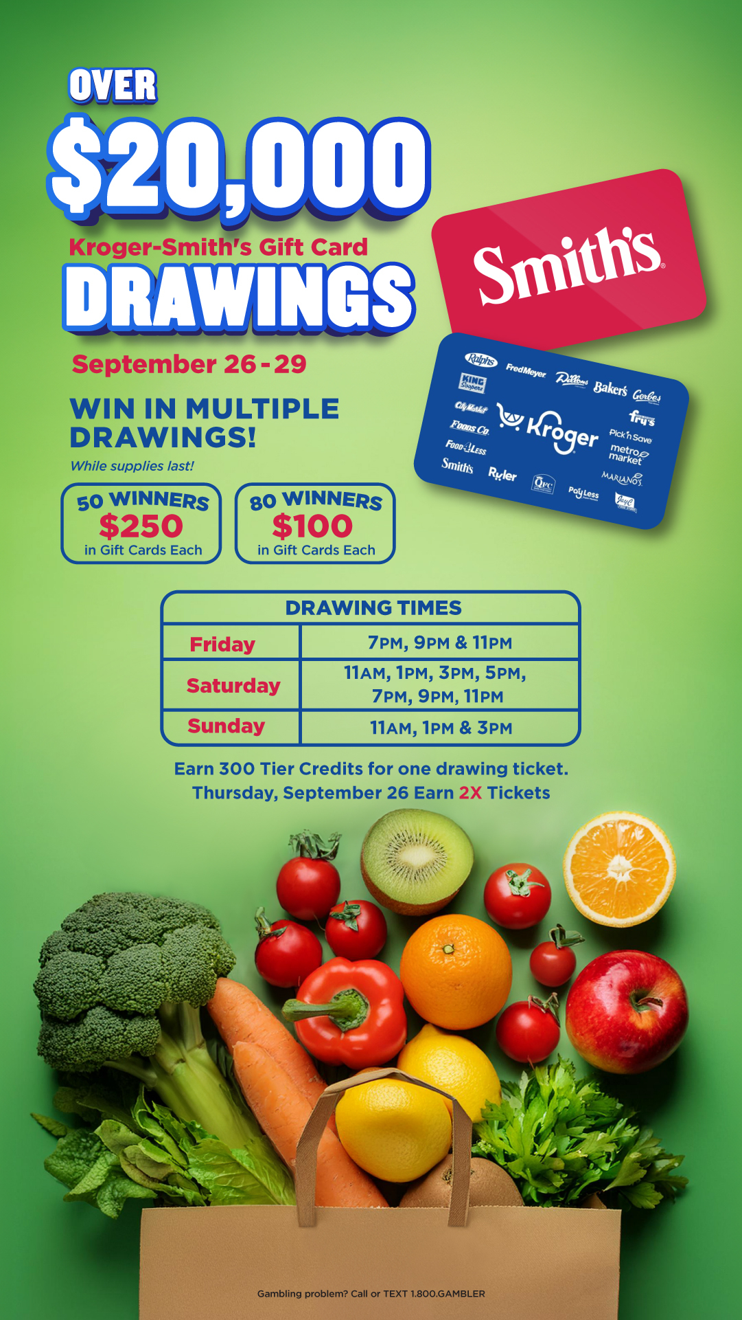 Over $20,000 Gift Card Drawings – Wendover Nugget Hotel and Casino