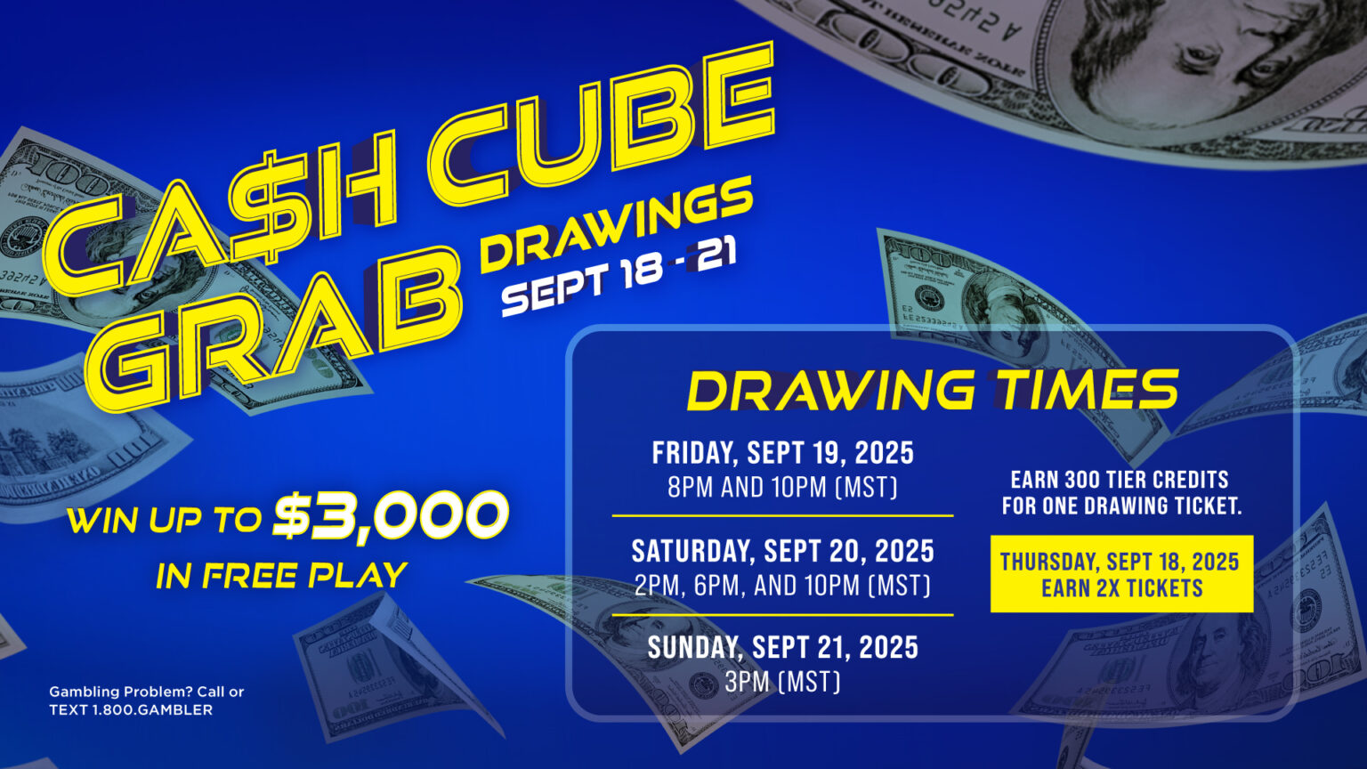 Cash Cube Grab Drawings | Wendover Nugget – Wendover Nugget Hotel and ...