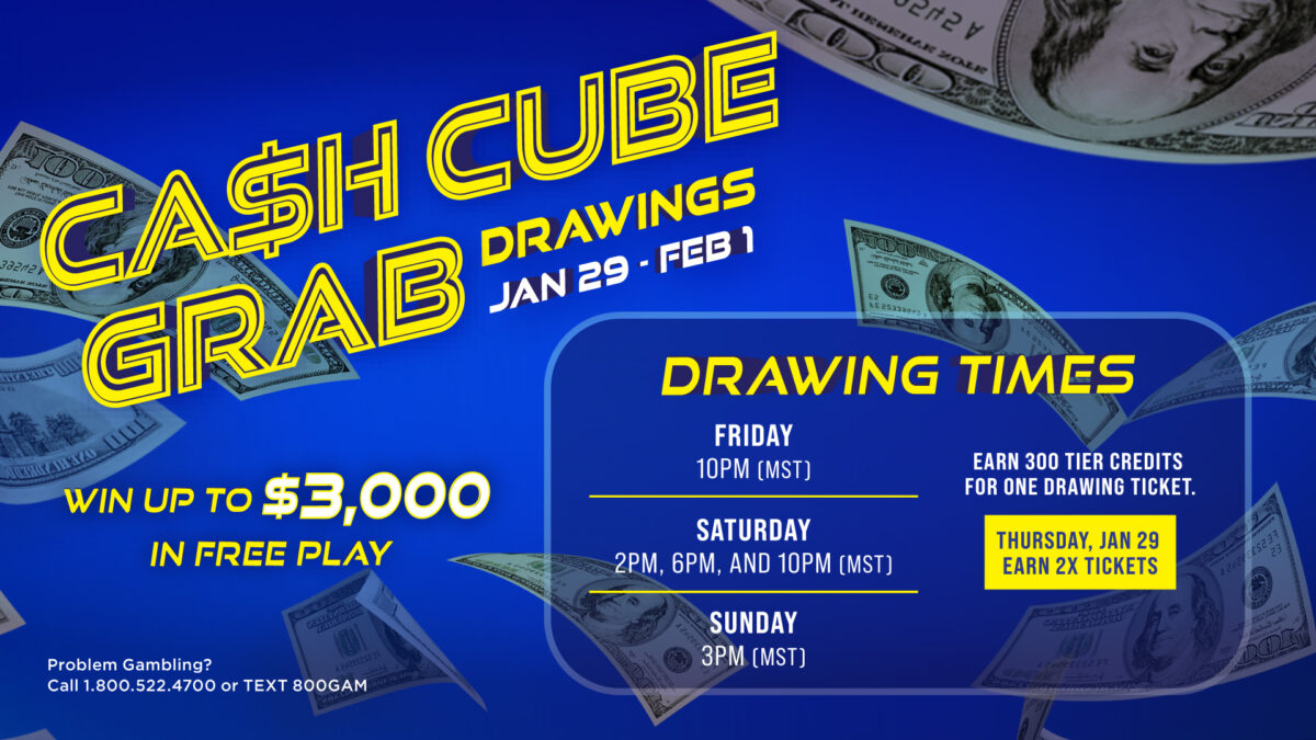 Cash Cube Grab Drawings | Wendover Nugget – Wendover Nugget Hotel and ...