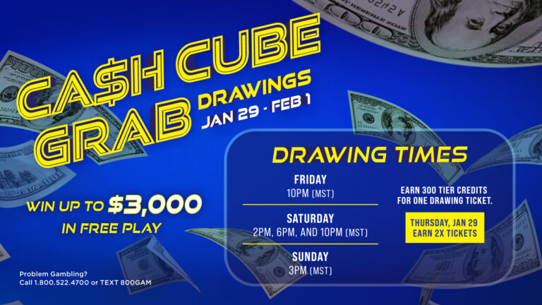 Cash Cube Grab Drawings | Wendover Nugget – Wendover Nugget Hotel and ...